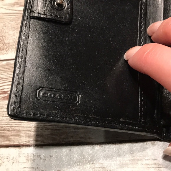 Coach | Bags | Authentic Coach Signature Wallet Black Silver | Poshmark